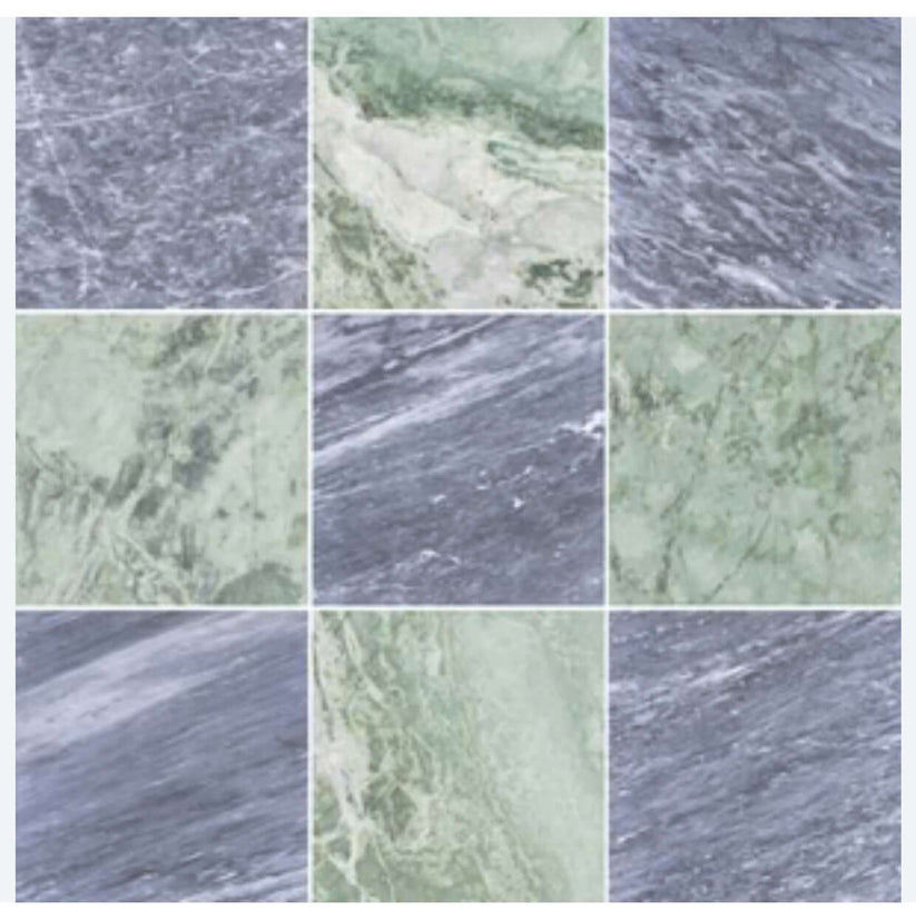 12x12 Ming Green ( Icelandic Green ) Marble, 3/8 - Hey Tiles