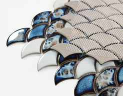 Dragon Scale Ocean Mosaic 9.75x12 - Pool Rated Tile – Hey Tiles