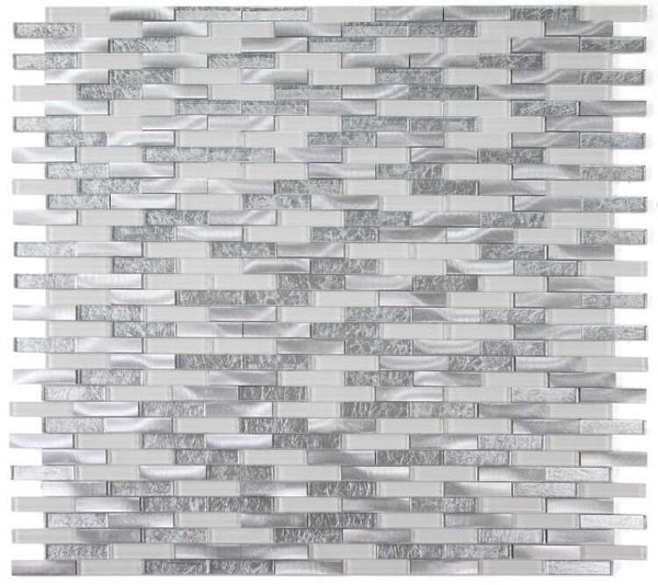 Linear Metallic Silver Mosaic 11.75x11.75 – Hey Tiles