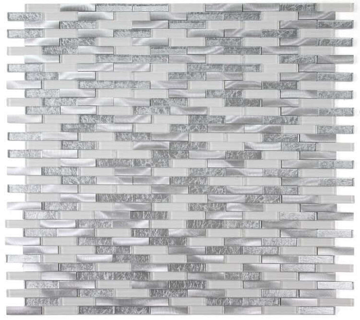 Linear Metallic Silver Mosaic 11.75x11.75 – Hey Tiles