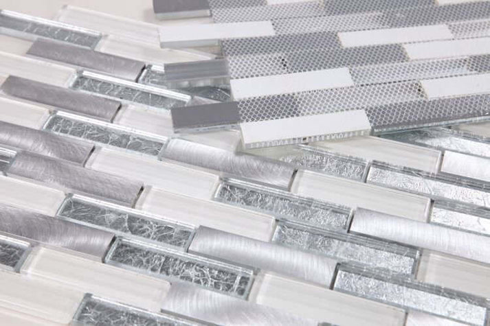 Linear Metallic Silver Mosaic 11.75x11.75 – Hey Tiles