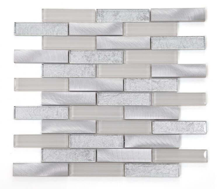 Linear Metallic Silver Mosaic 11.75x11.75 – Hey Tiles