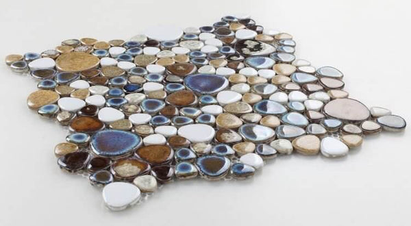 Poseidon Mango Pebble Mosaic Tile - Pool Rated – Hey Tiles