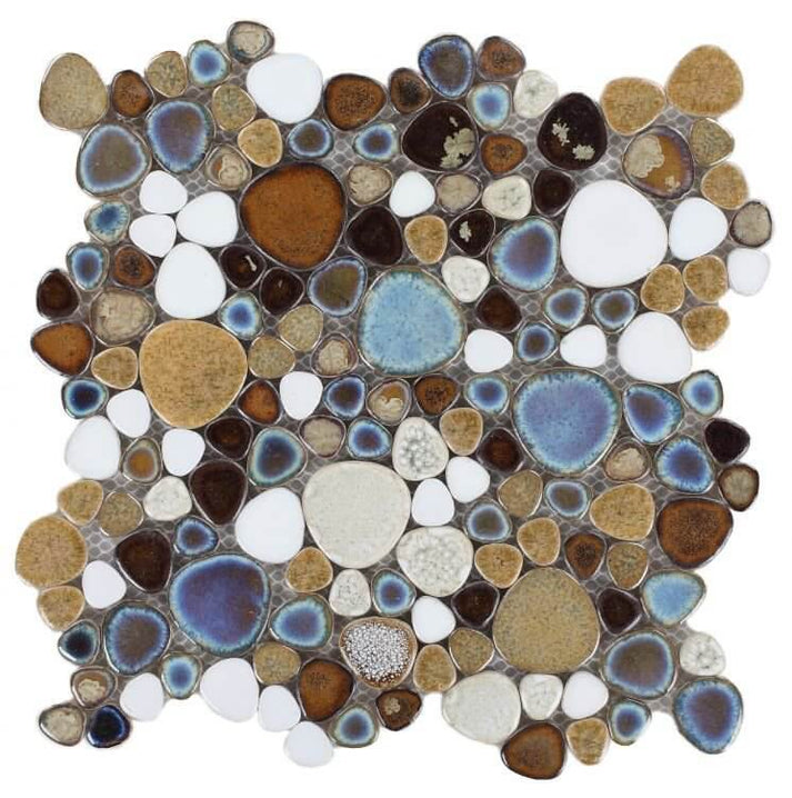 Poseidon Mango Pebble Mosaic Tile - Pool Rated – Hey Tiles