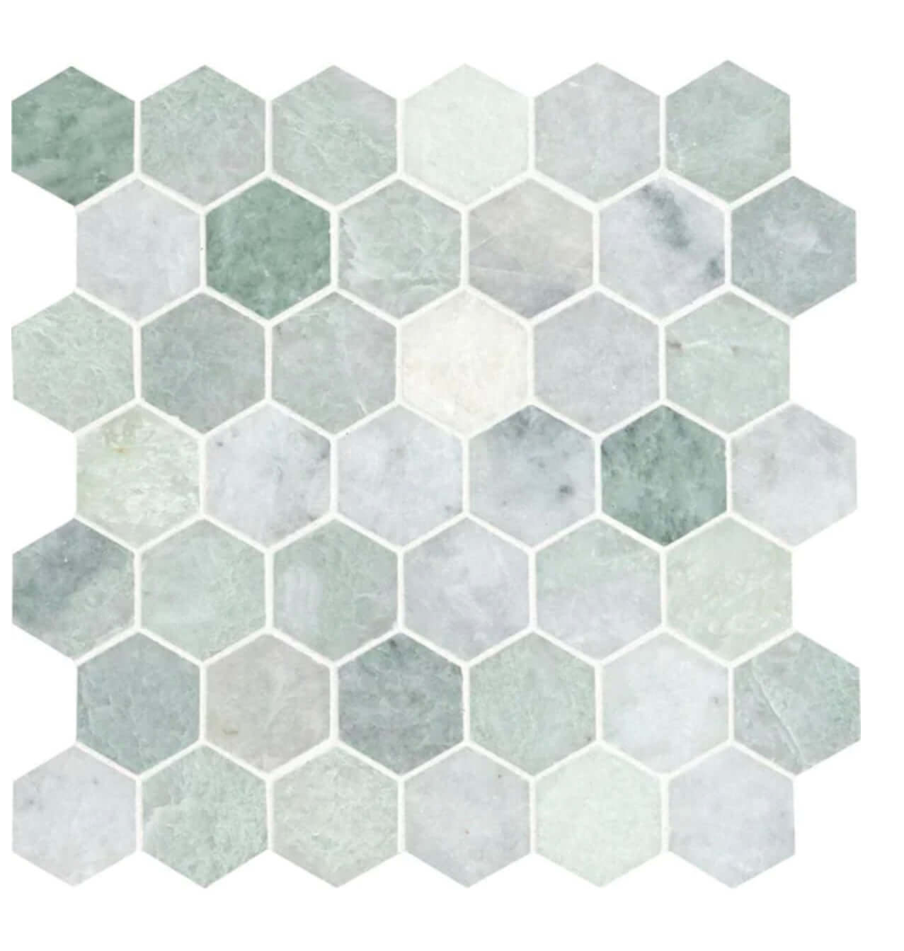 2” Ming Green ( Icelandic Green ) Polished Hexagon Mosaic Tile – Hey Tiles