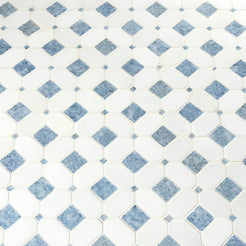 Thassos White + Azula Hatchwork 12X12 Polished Marble Mosaic Tile - Hey ...
