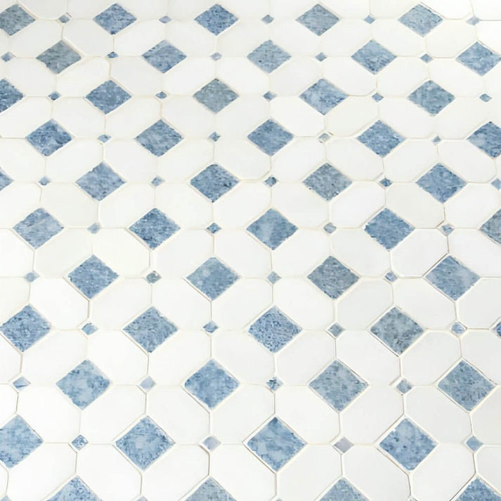 Thassos White + Azula Hatchwork 12X12 Polished Marble Mosaic Tile - Hey ...